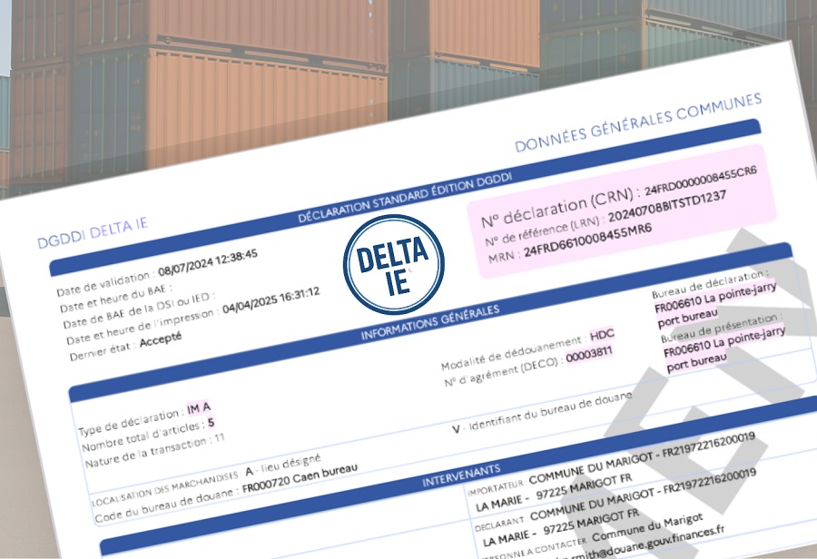 DELTA IE : le dépôt des premières déclarations d'importation a commencé ...